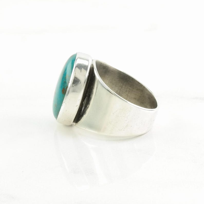 Vintage DTR Silver Ring Turquoise Modernist Sterling Blue Size 7 1/4 - Etsy