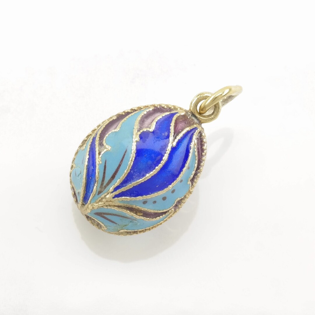 Vintage Soviet Enamel Egg Sterling Silver Pendant - Etsy