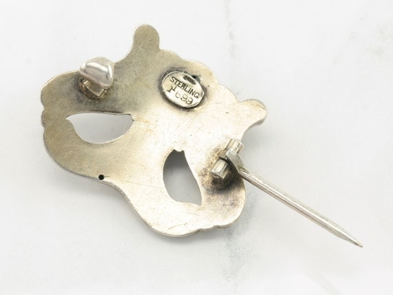 Art Nouveau Kerr Sterling Silver Lady Brooch - Gem