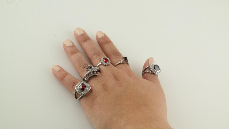 Vintage Sterling Silver Red CZ Ring Size 6 - Etsy