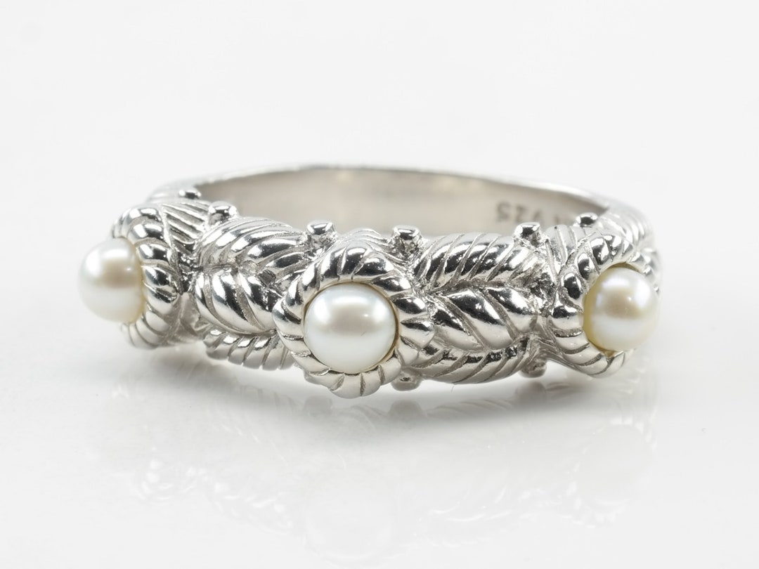 Vintage Judith Ripka Silver Ring Pearl Sterling White Size 7 - Etsy