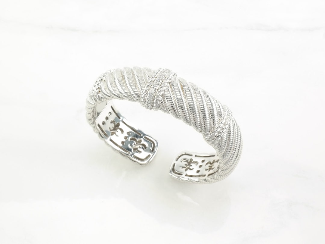 Judith Ripka Sterling Silver Cuff Bracelet CZ - Etsy