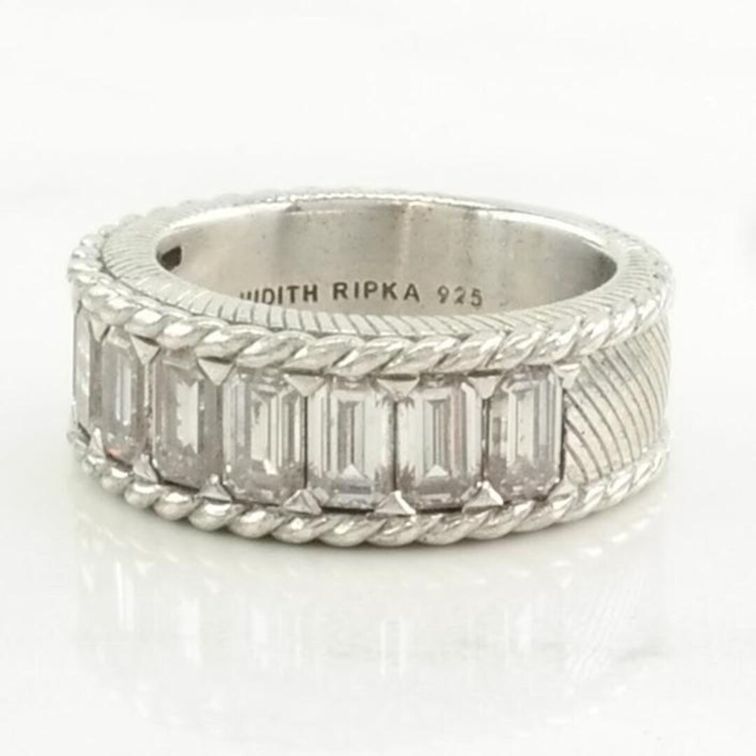 Vintage Judith Ripka Silver Ring DQCZ, Emerald Cut, Band Sterling Size ...