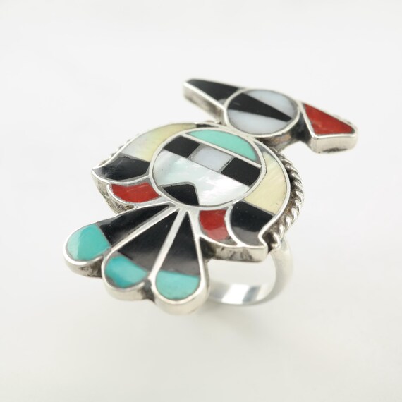 Native American Zuni Thunderbird Inlay Sterling Silve… - Gem