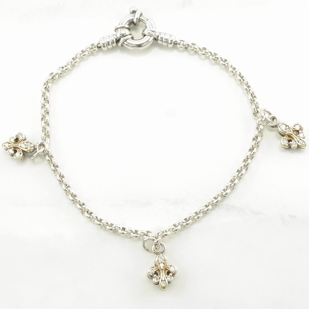 Vintage Links of London Sterling Silver Link Bracelet Diamond - Etsy