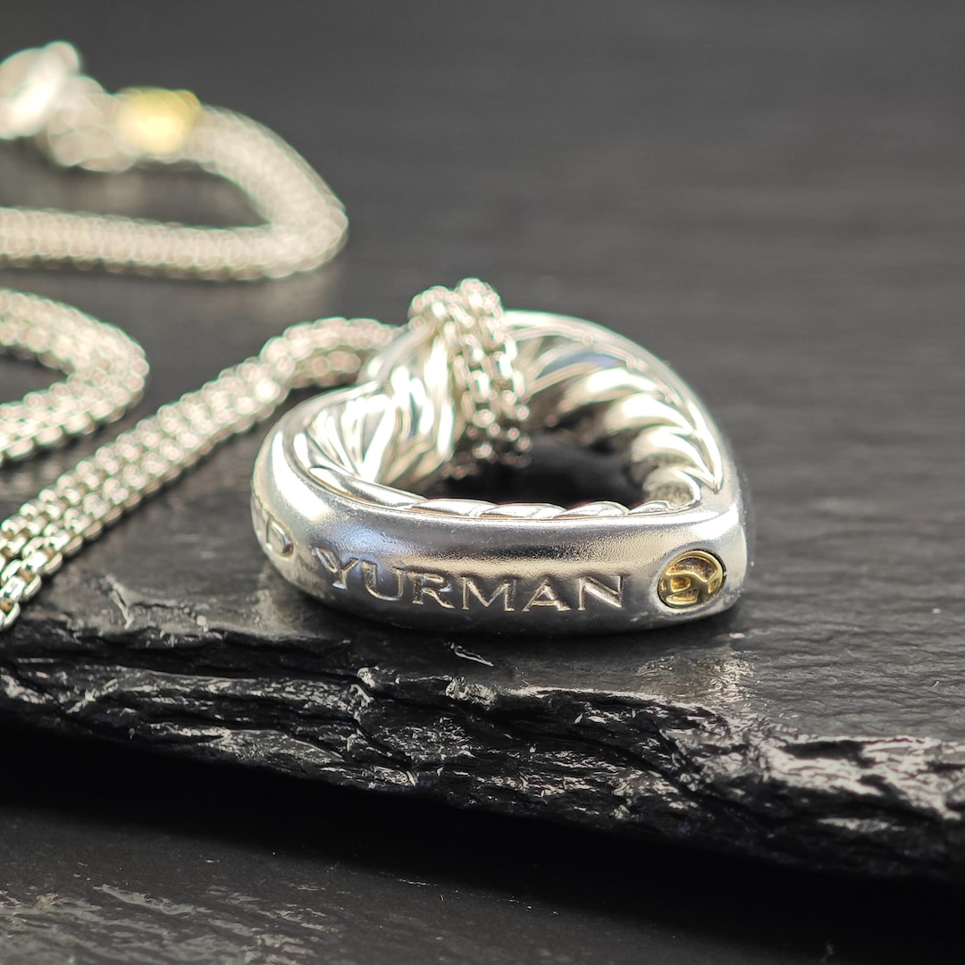 David Yurman Heart Necklace With 18K Gold Accents in Sterling Silver - Etsy