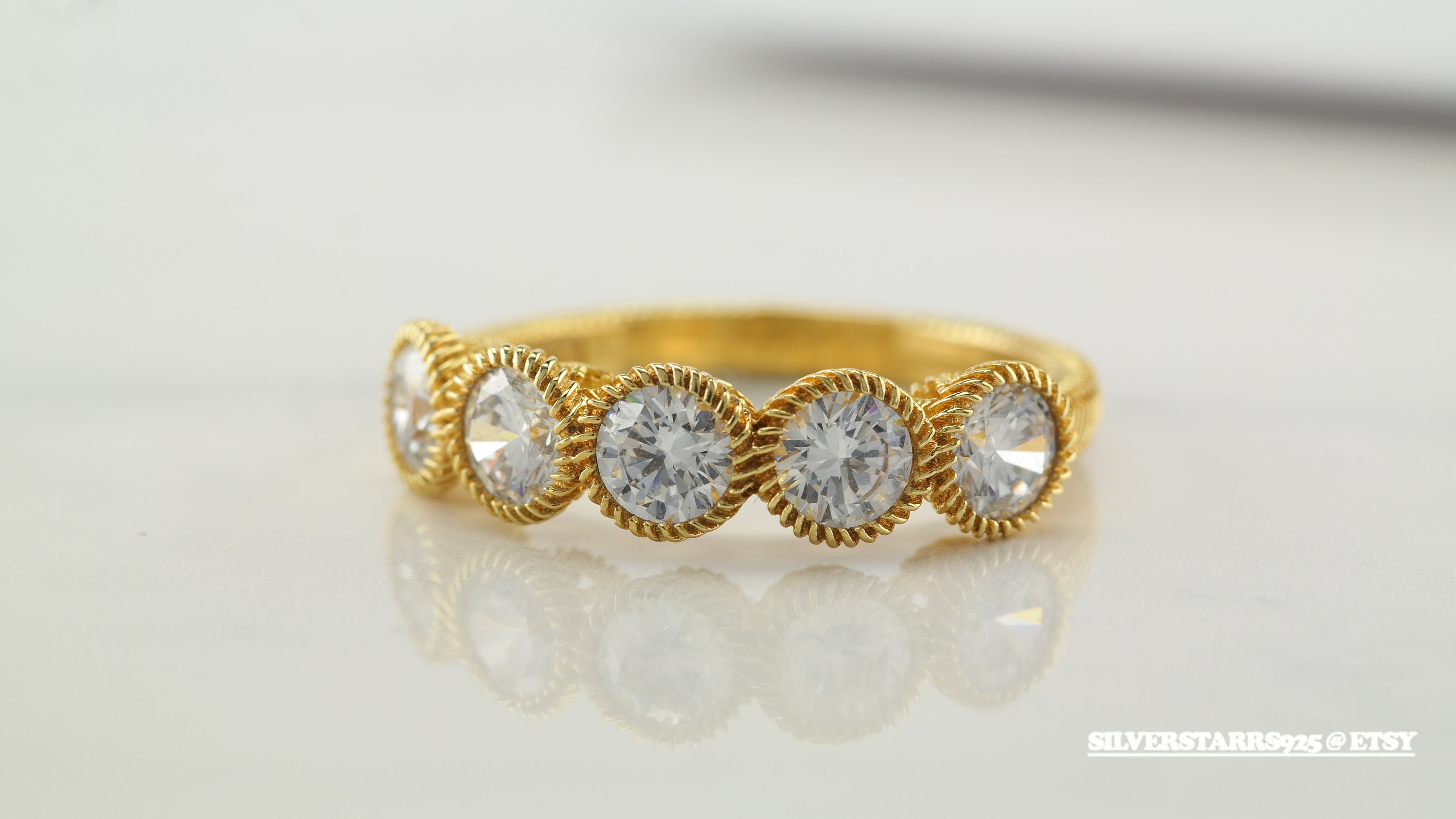 Vintage Judith Ripka Sterling Silver Ring Size 11 Diamonique