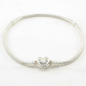 Pandora Sterling Silver Heart Charm Bracelet - Etsy