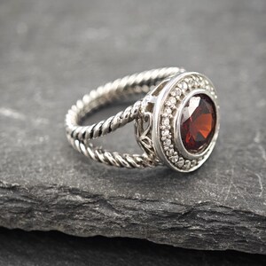 Vintage Sterling Silver Red CZ Ring Size 6 - Etsy