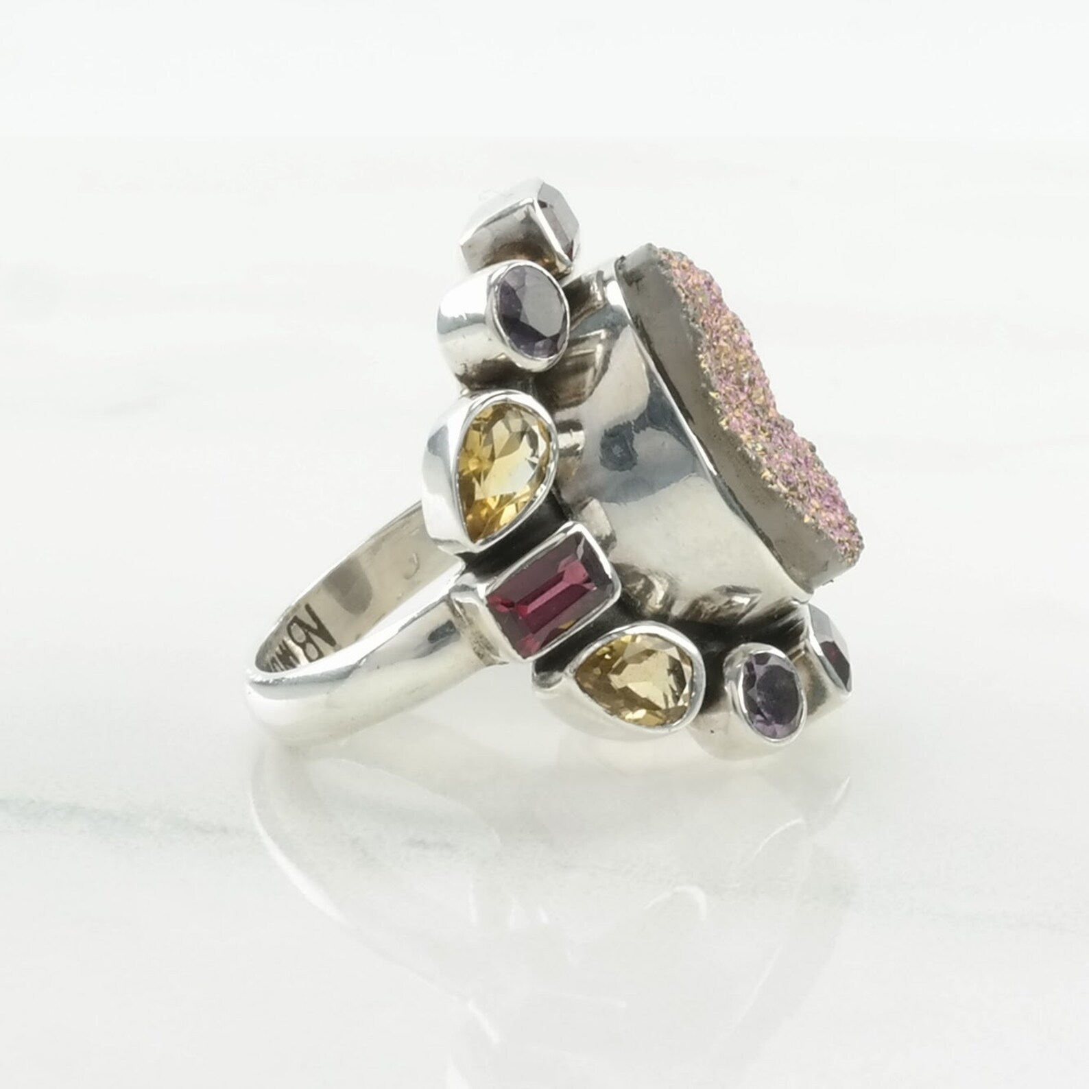 Vintage Nicky Butler Silver Ring Quartz, Garnet, Amethyst, Citrine ...