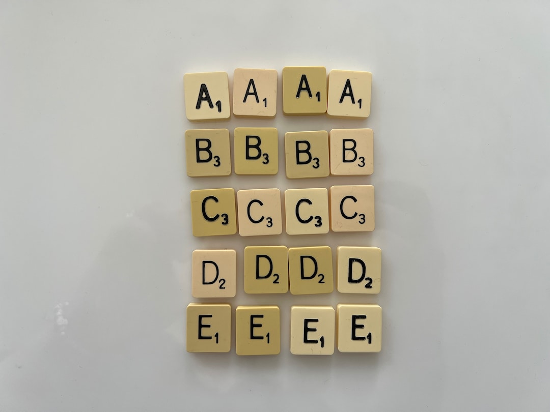Genuine Vintage Plastic Scrabble Letter Tiles: Letters A to Z and ...
