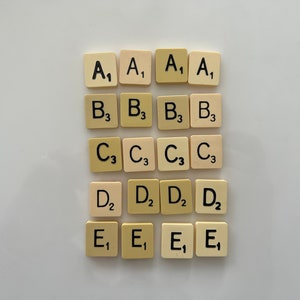 Genuine Vintage Plastic Scrabble Letter Tiles: Letters A to Z and ...
