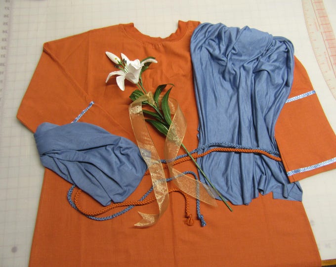 St. Joseph Costume - Floor Length Tunic With Cord Cincture, Sari Wrap ...