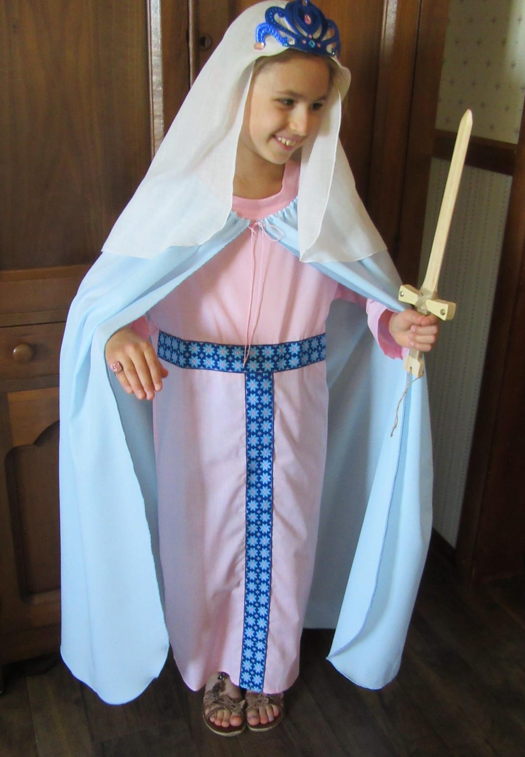 St. Barbara Costume for Girls Includes Gown, Cape, 'metallic Jeweled ...