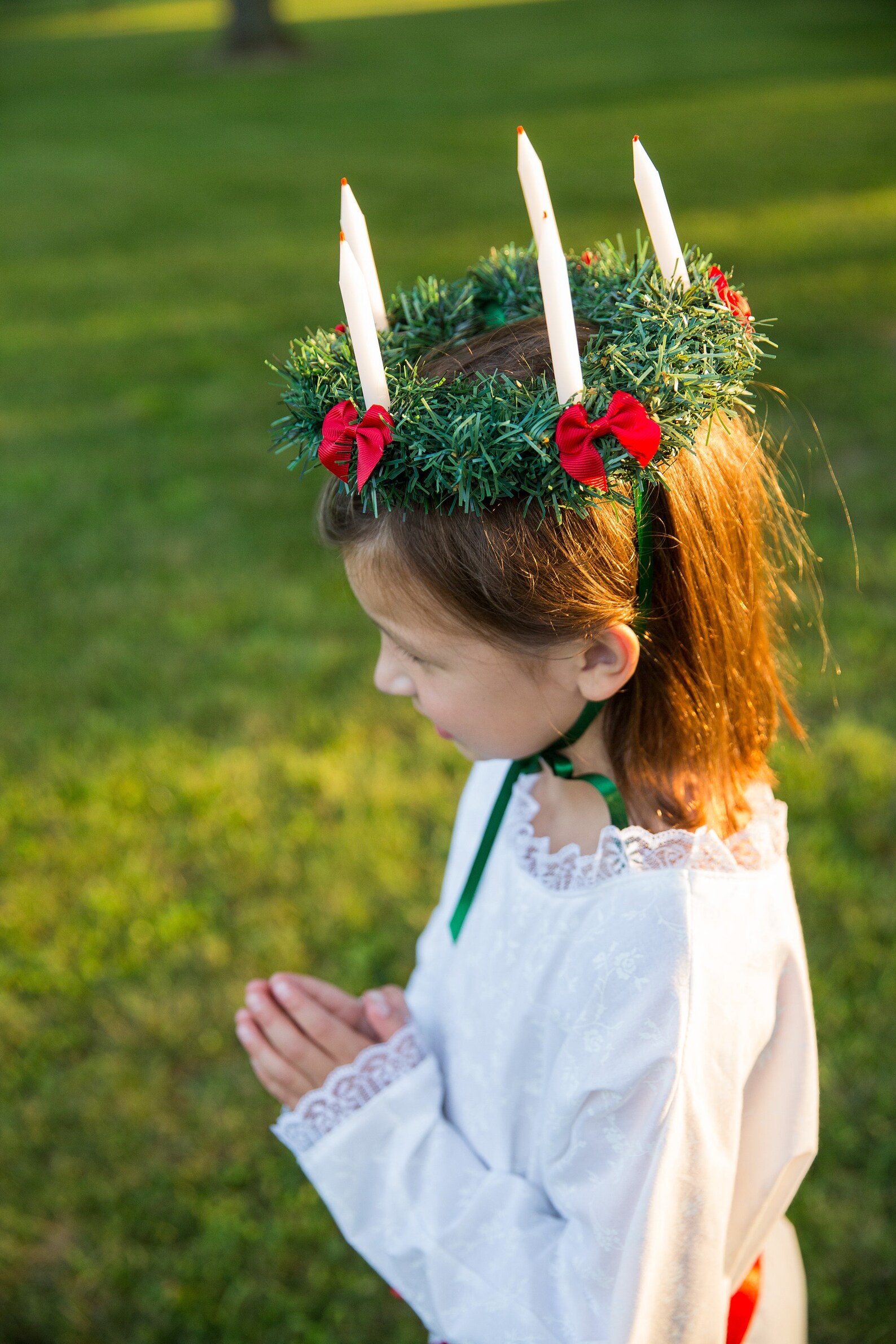 St. Lucia Costume for Girls Includes Dress/tunic Red Sash - Etsy