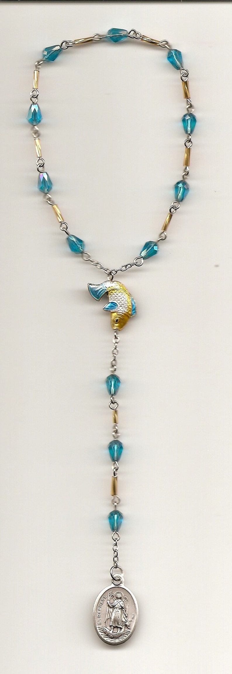 St. Raphael the Archangel Chaplet with Cloisinne' Fish | Etsy