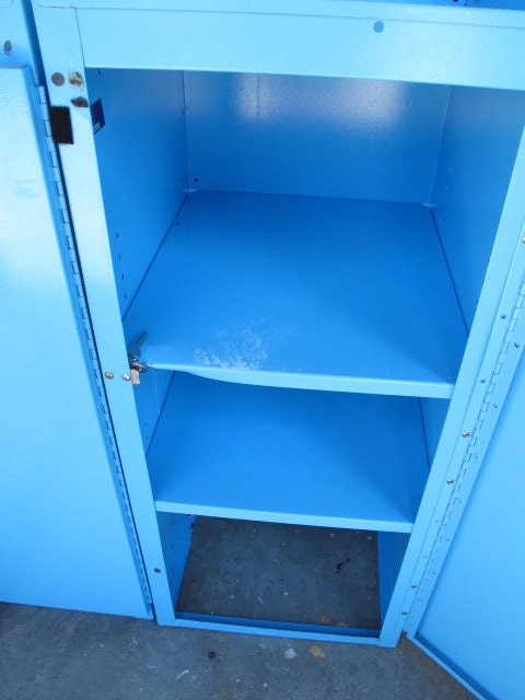Metal Cabinet Blue Industrial Shelf Shelve Cabinet Industrial Office ...