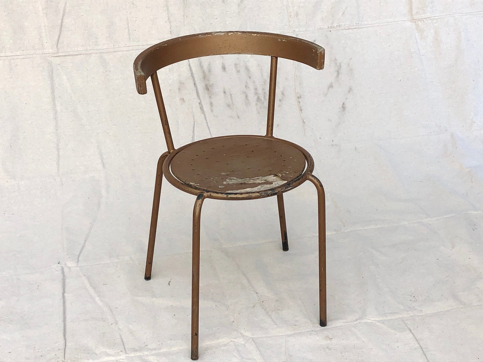 Mid Century Metal Chair Industrial Metal Chair Curved Back Bentwood ...
