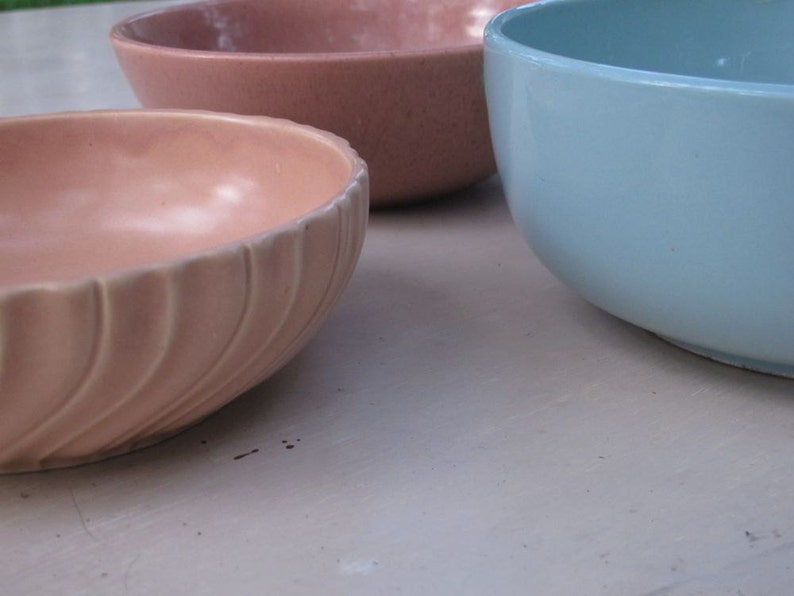 Vintage Nesting Bowls Set Ceramic USA Pottery Bowl Pastel - Etsy