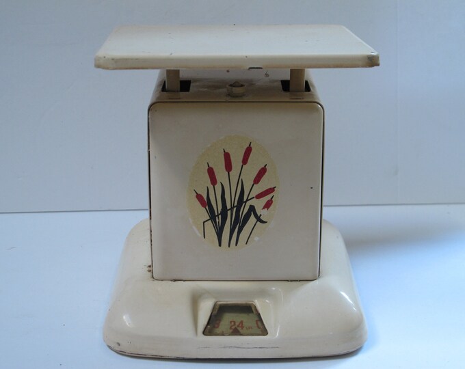 1950s Scale Painted Metal Scale French Country Kitchen Scale Red Hand ...