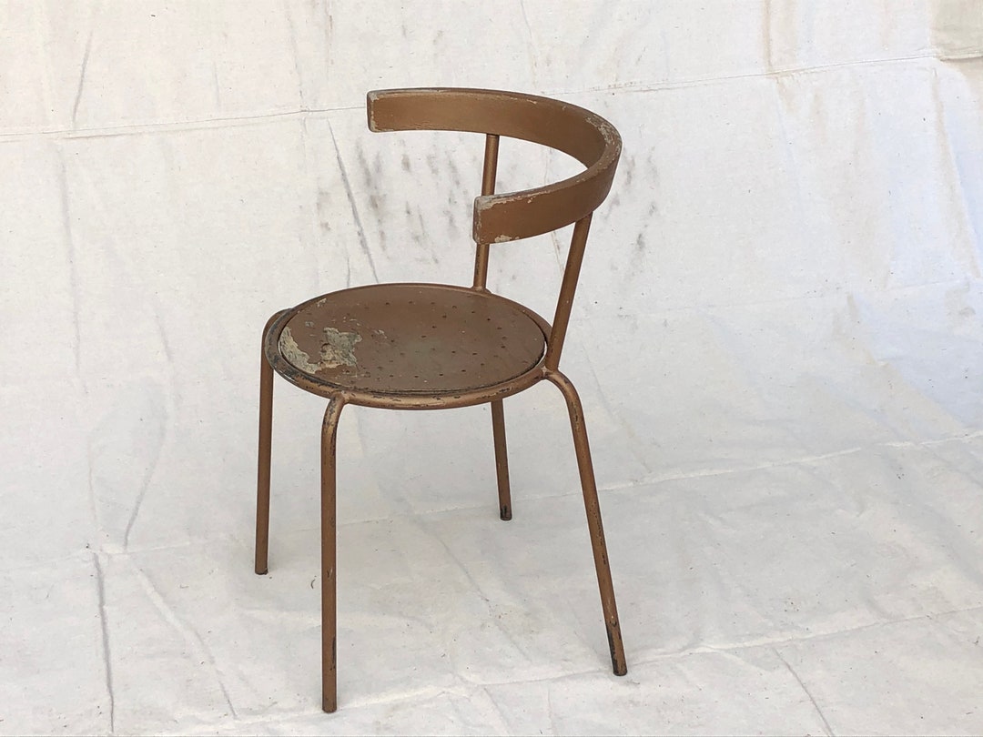 Mid Century Metal Chair Industrial Metal Chair Curved Back Bentwood ...