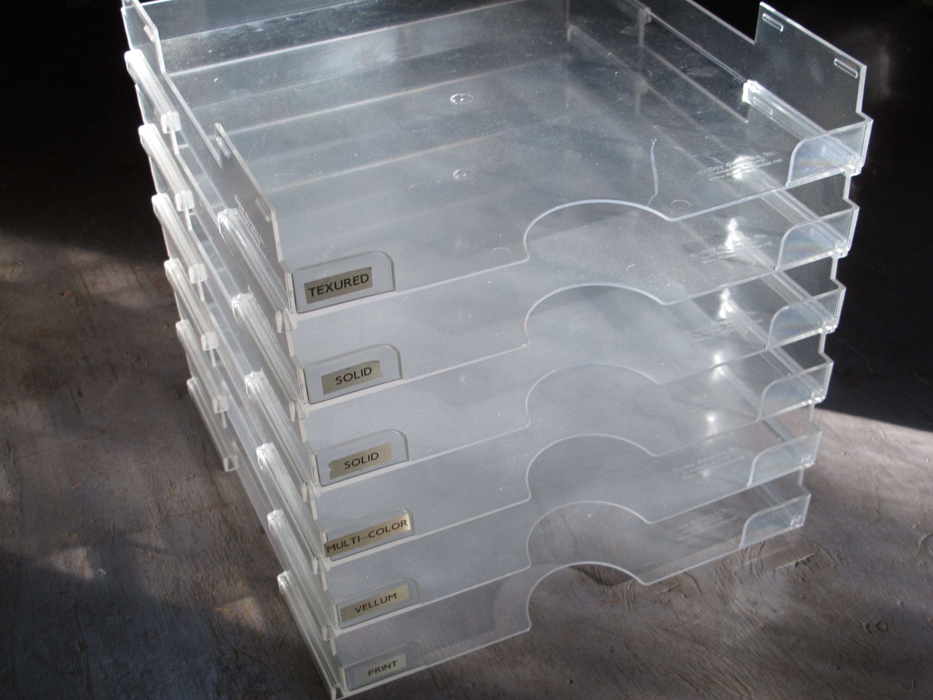Vintage Plexiglass File Rack Clear Plastic Filing Shelf Plexi Filing ...