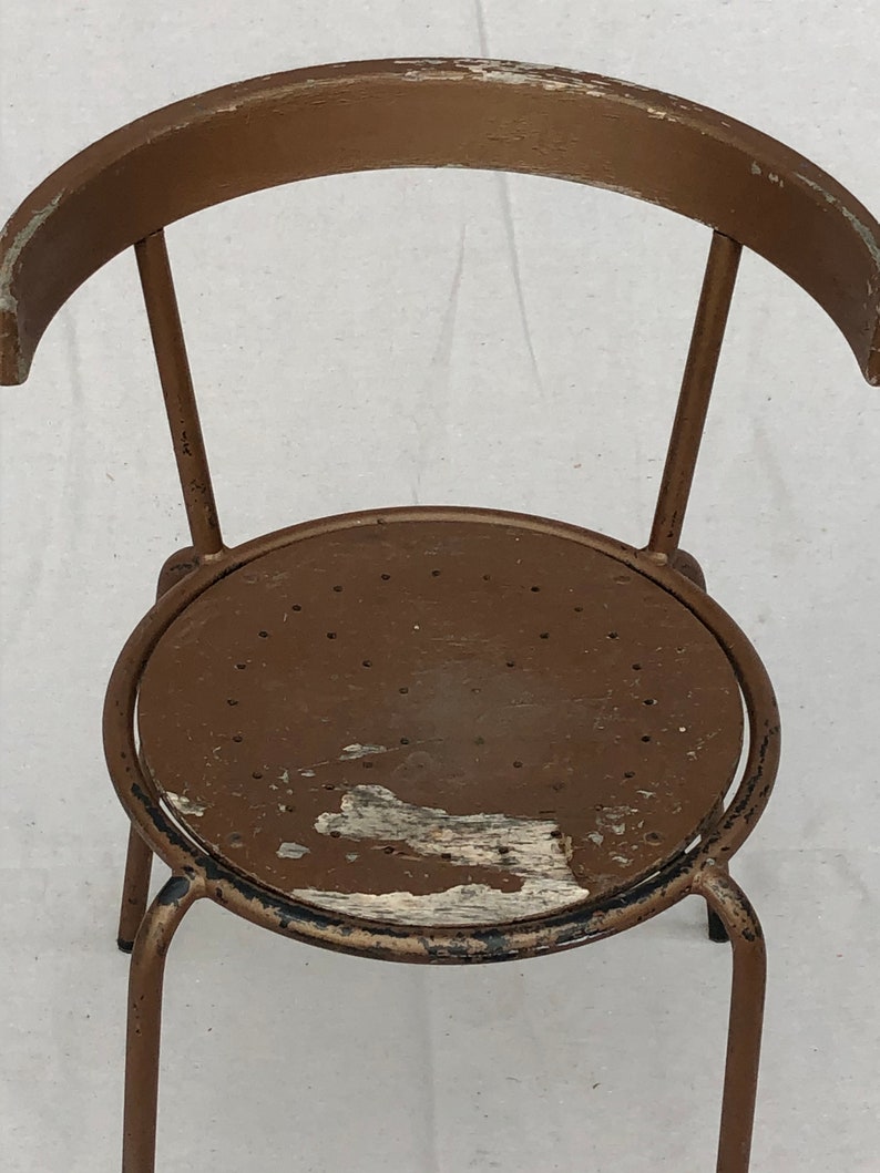 Mid Century Metal Chair Industrial Metal Chair Curved Back - Etsy