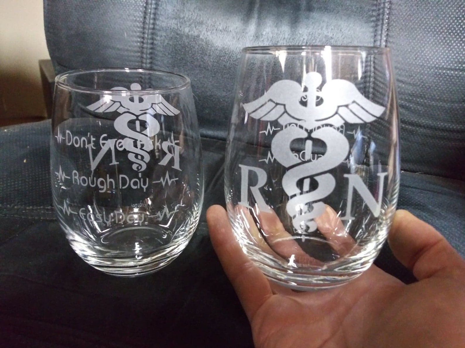 Personalized Whiskey Glasses for Doctor, Md, Rn, Er, Pa Good Day Bad ...
