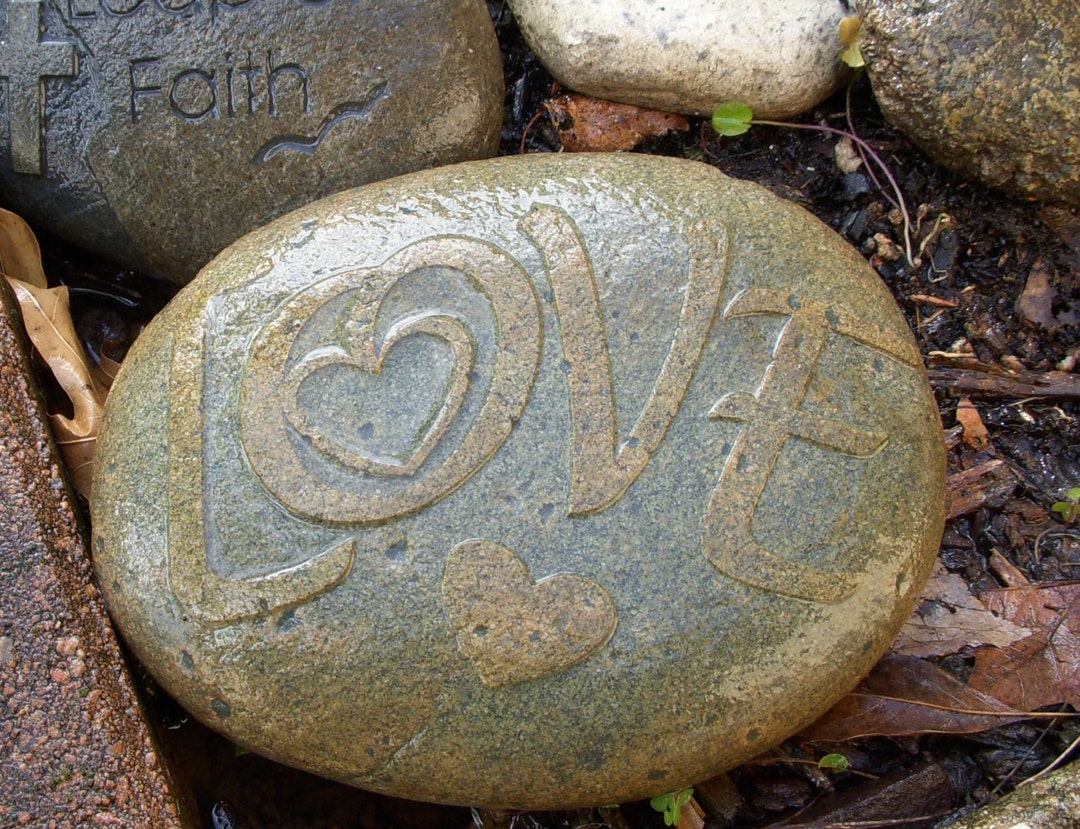 Love Keepsake Stone, Engraved Stone, I Love You More, Customized Stone ...