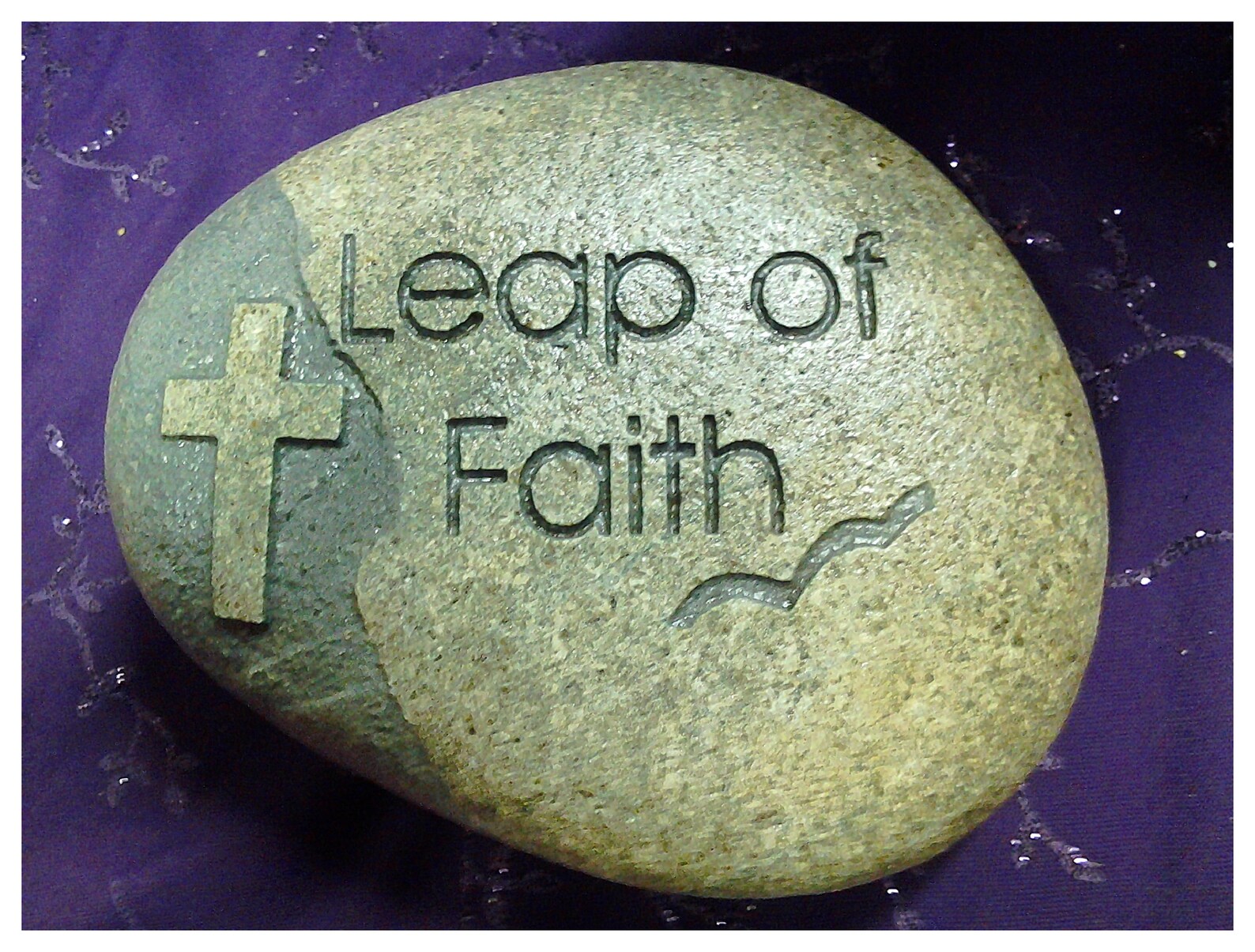 Personalized Garden Stone With Scripture, Engraved River Rock With ...