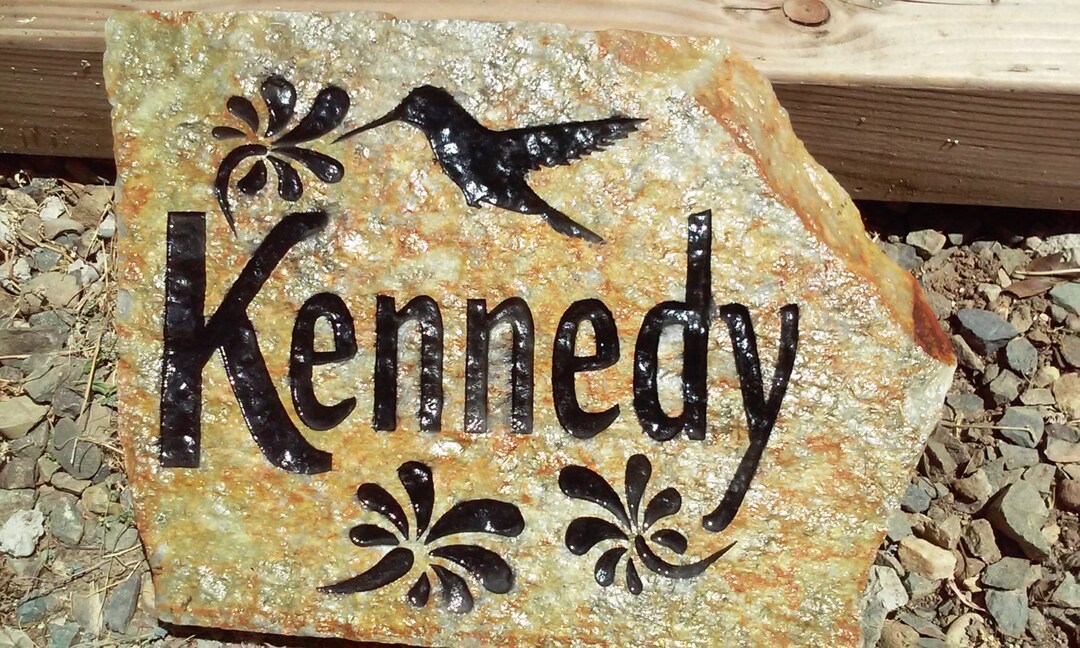 Engraved Garden Stone Handmade Gifts, Address Stone Marker, Engraved ...