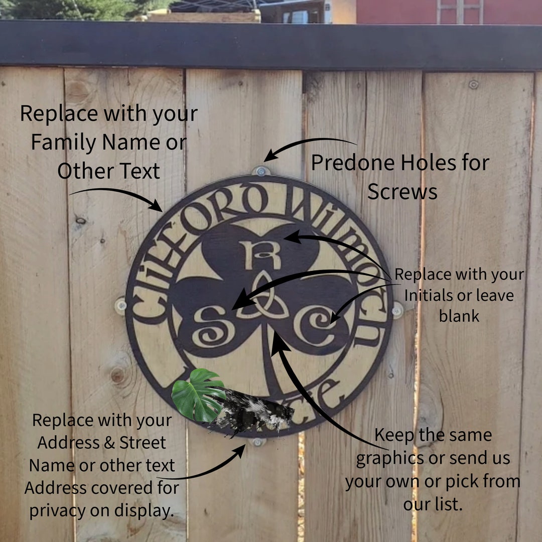 Personalized Family Name Sign for Father's Day, Custom Circle Address ...