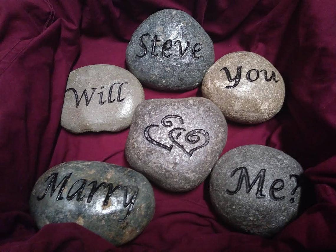 Personalized Name Rocks Engraved Stones Valentine's Day - Etsy