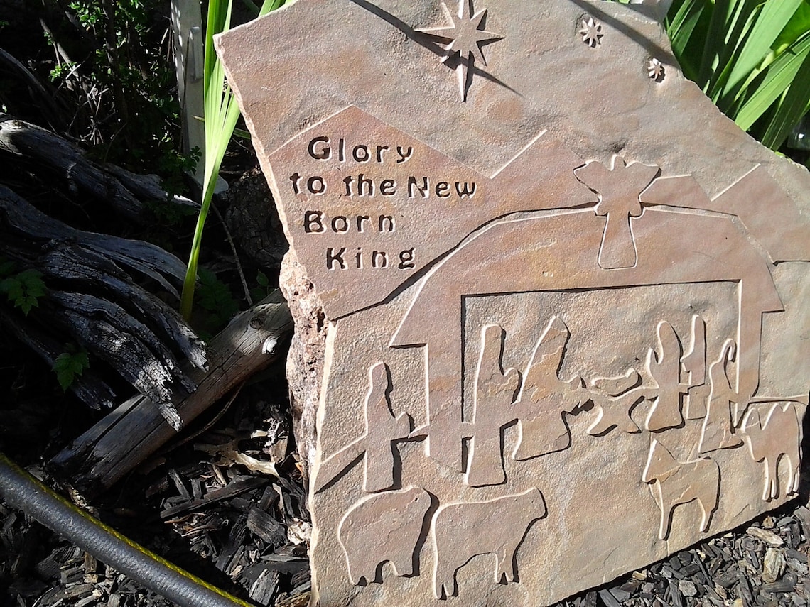 Nativity Set Engraved Stone Personalized Garden Stone - Etsy