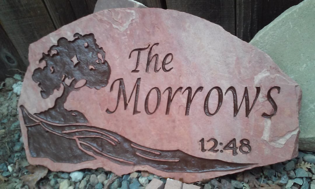 Engraved Stones Stone Engraving Garden Stone Family Stone - Etsy
