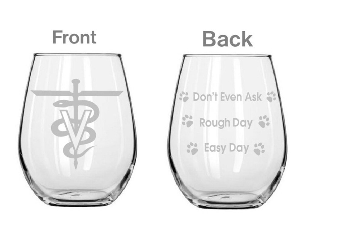 Vet Tech Gift, Veterinary Technician Glass, Stemless Wine Glasses, Free ...