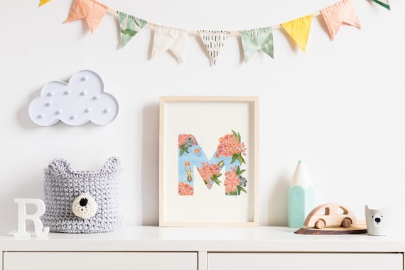 The Letter M Nursery Kids Room Art Print - Etsy