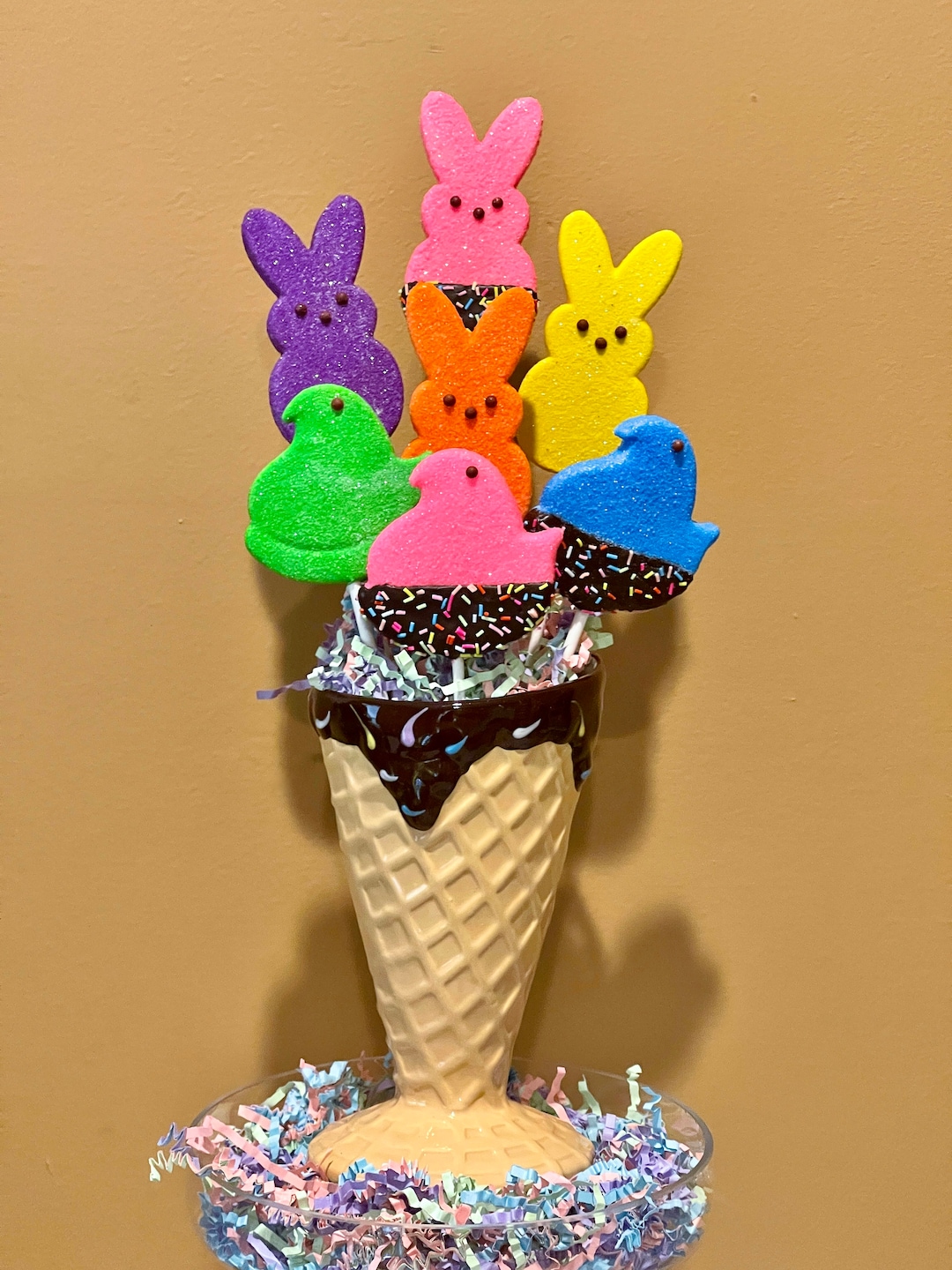 Fake Peeps Sugar Cookies Easter Peeps Lollipops Faux Food Chicks ...