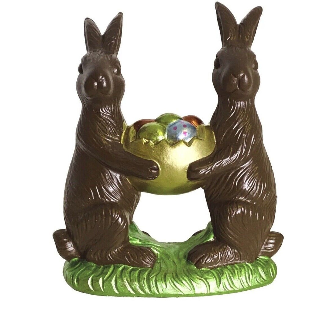 Faux Chocolate Easter Bunny Rabbit Decor Prop Gift Fake Bake Food Eggs ...