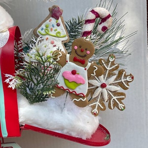 Grinch Inspired Arrangement Mailbox Xmas Arrangement Gingerbread Man ...