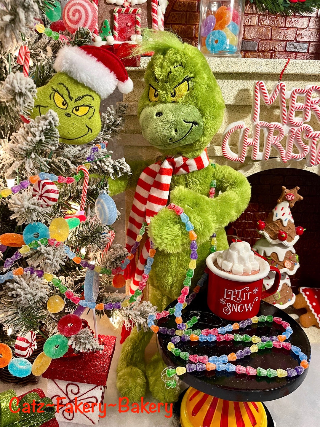 1/2/3/4/5 Faux Fake Gum Drop Garland Candy Lollipops Gingerbread ...