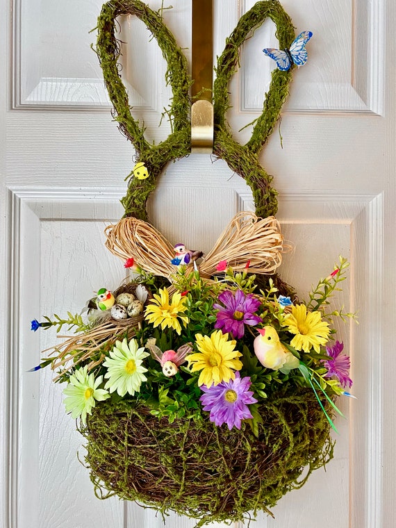 Easter Wreath Easter Basket Easter Arrangement Rabbit Bunny | Etsy