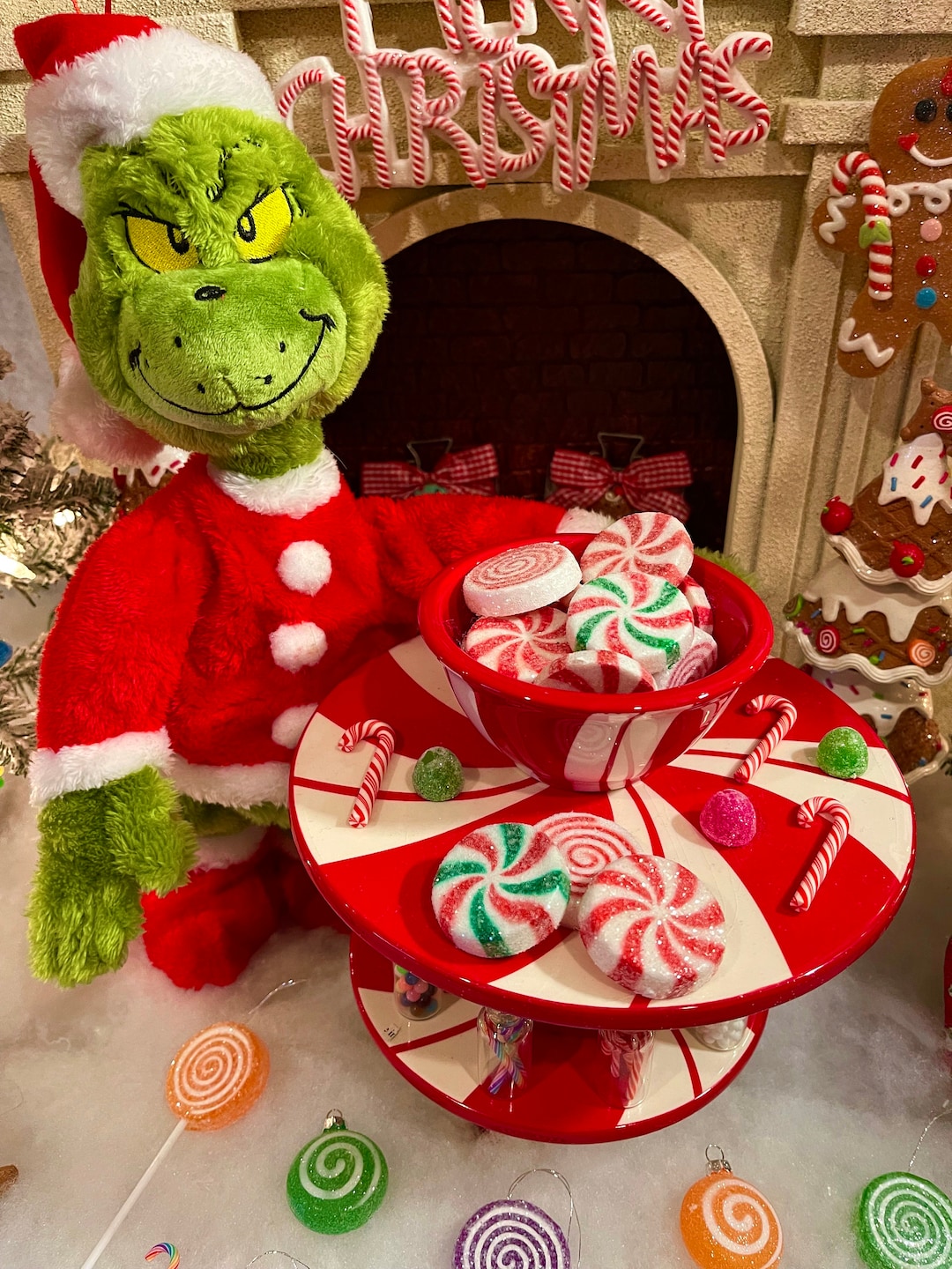 Fake Candy Peppermint Candy Tiered Tray Fake Food Display Scrapbooking ...