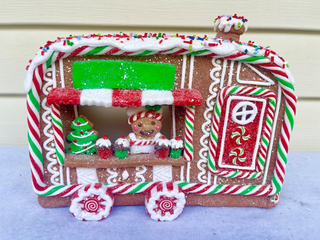 Gingerbread Camper Gingerbread House Camper Light UP LED Battery ...