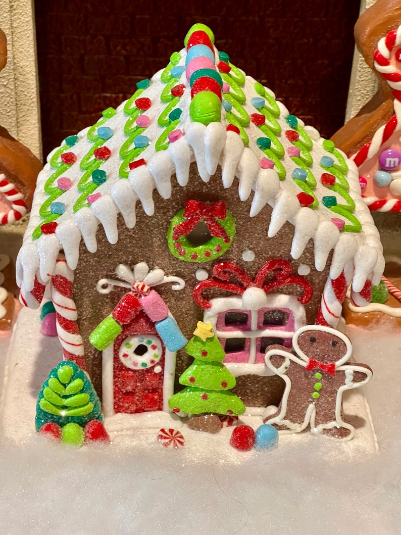 Clay Gingerbread House LED Lightxmas Prop Xmas Decor Table Top - Etsy