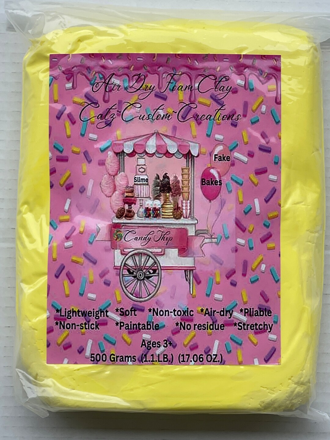 Clay BANANA Smoothie Yellow Air Dry Foam Clay Fake Bake Supplies Slime ...