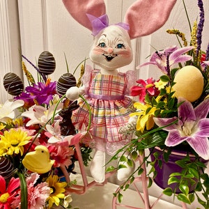 Easter decor spring Annalee Doll Bunny Rabbit bicycle | Etsy