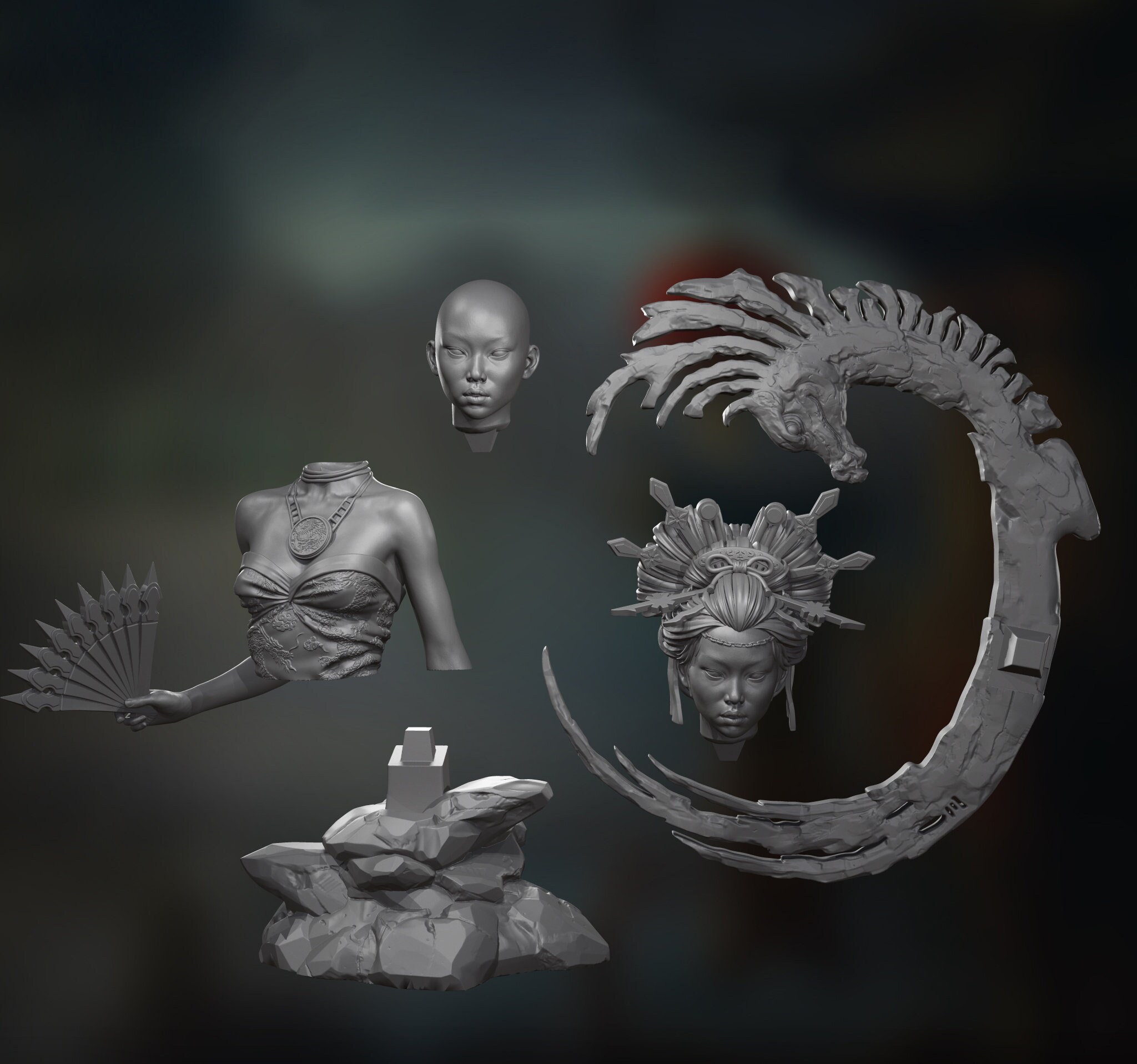 Geisha With Dragon SFWNSFW 3D STL File 3D Digital Printing - Etsy Australia