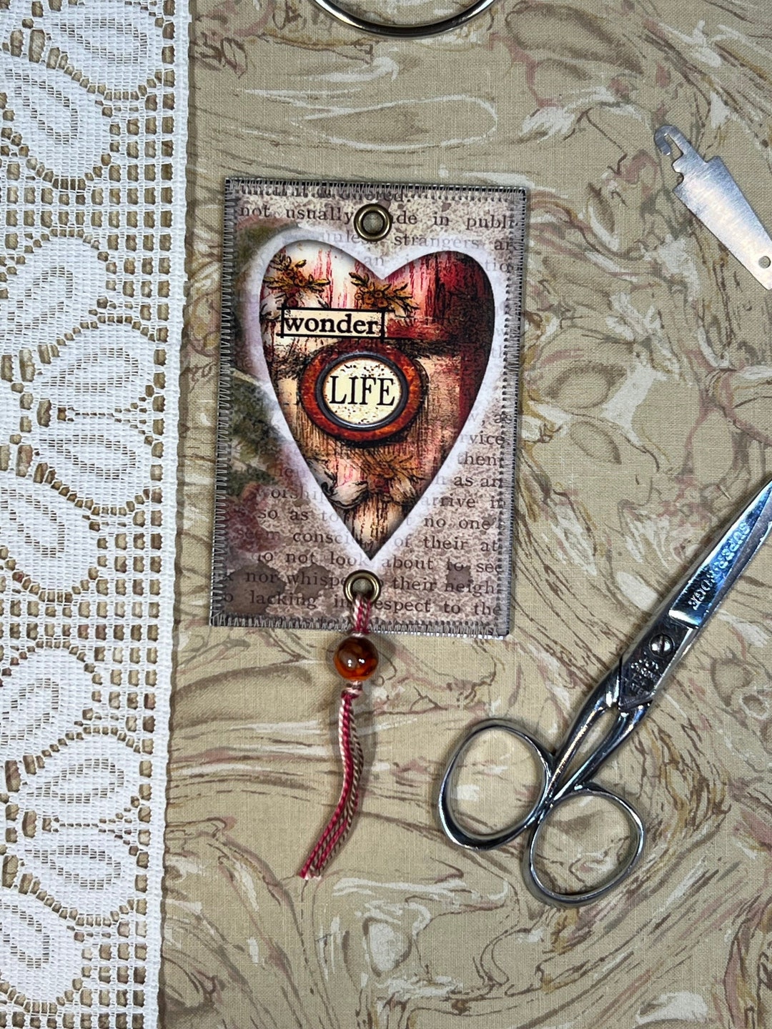 Wonder Life - Heart Floss Bling, Thread Jewelry, Mini Art Quilts for ...