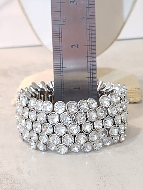 Extra Wide Crystal Expandable Vintage Bracelet - Lot … - Gem